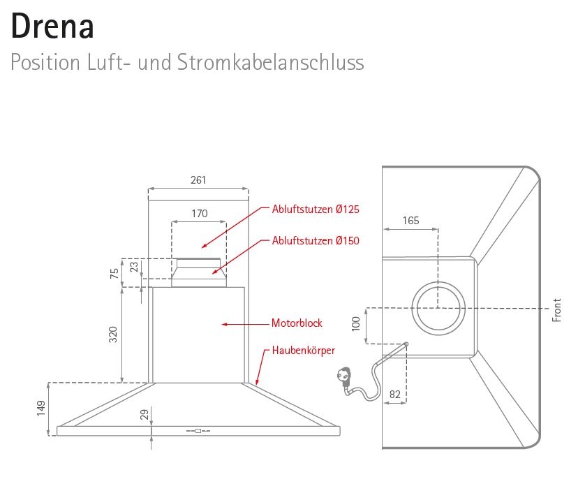 Silverline Drena 90 cm DRW 900 E Wandhaube