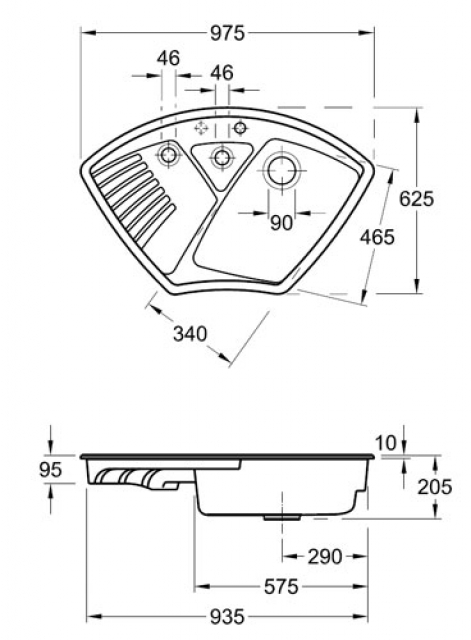 Villeroy & Boch Arena Eck, Farbe TR Timber