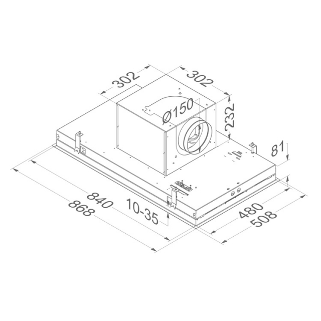 Novy Pure'line 6830 Deckenhaube, Edelstahl Oberfläche