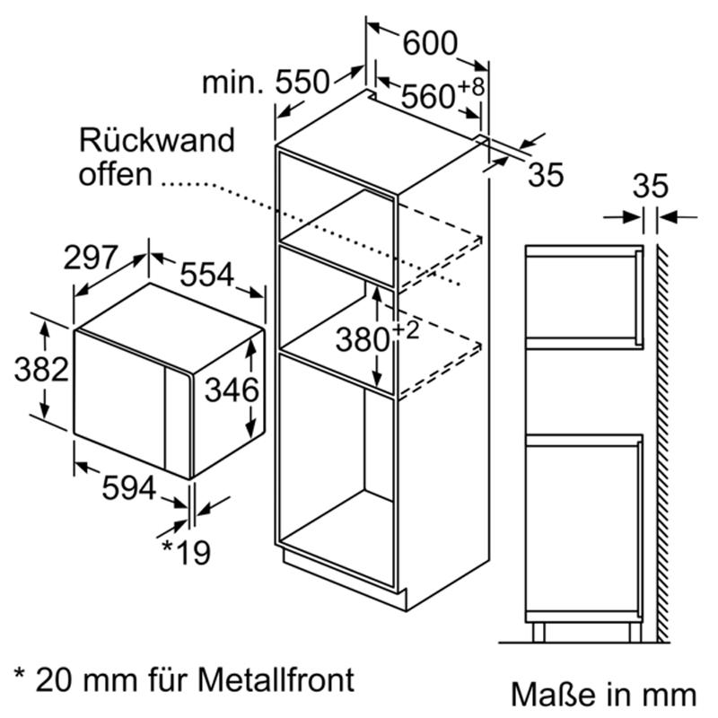Constructa CC4P91262, Einbau-Mikrowellengerät, schwarz
