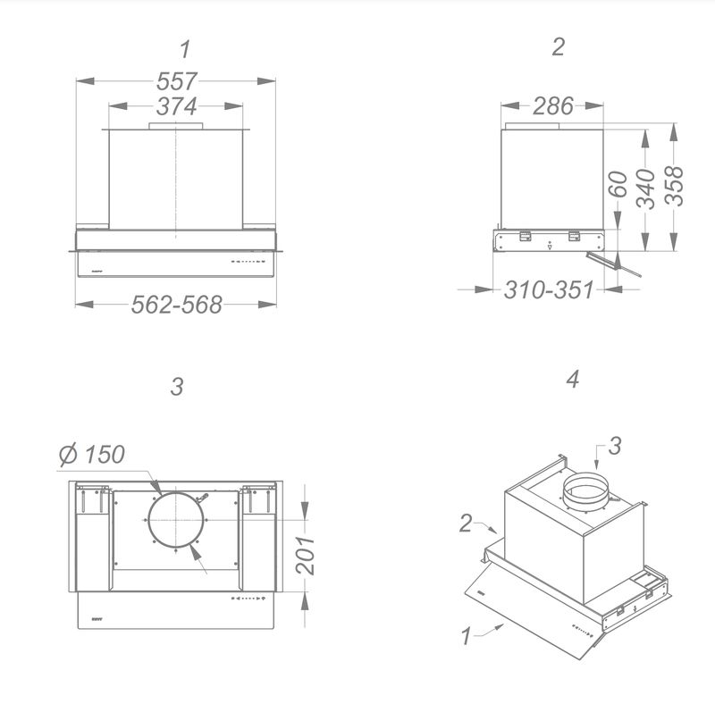 Novy Fusion Pro Schrankhaube 8740, anthrazit