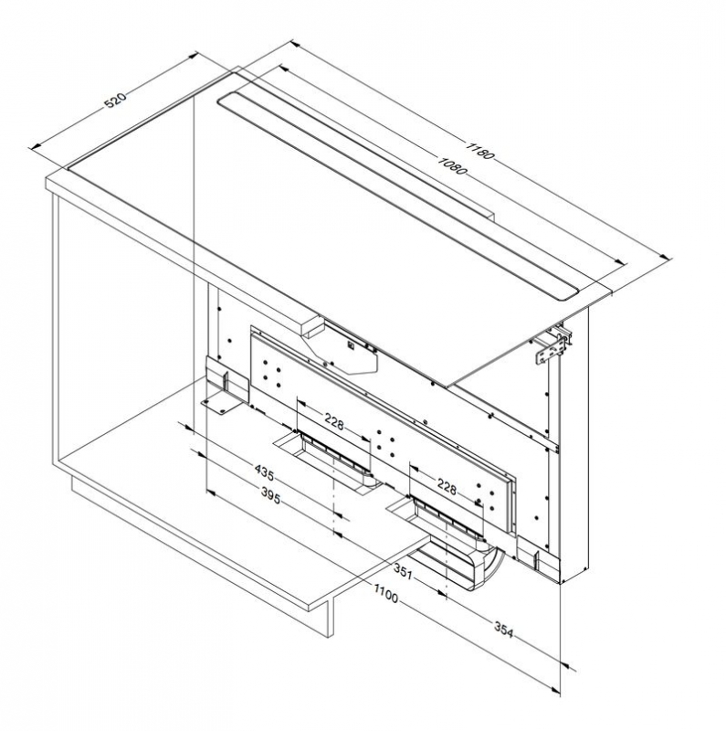 Novy Panorama Pro 42120 Muldenlüfter mit Induktionskochfeld
