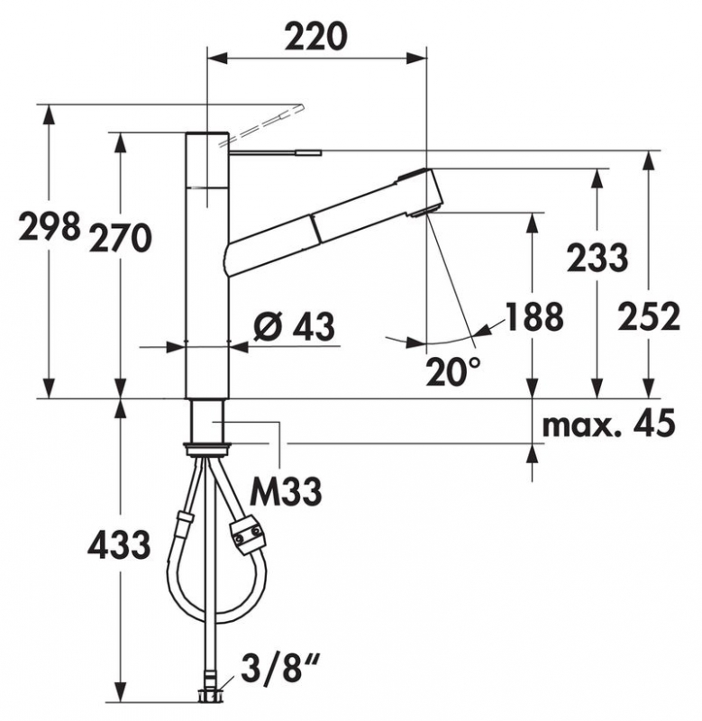 KWC Ono 2, Einhebelmischer Edelstahl