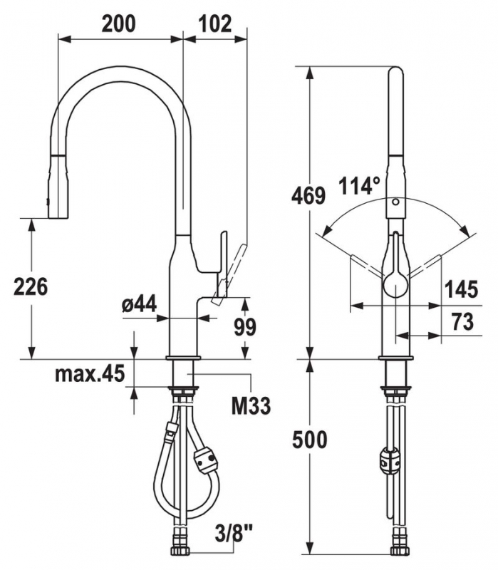 KWC Sin 3, Einhebelmischer chrom