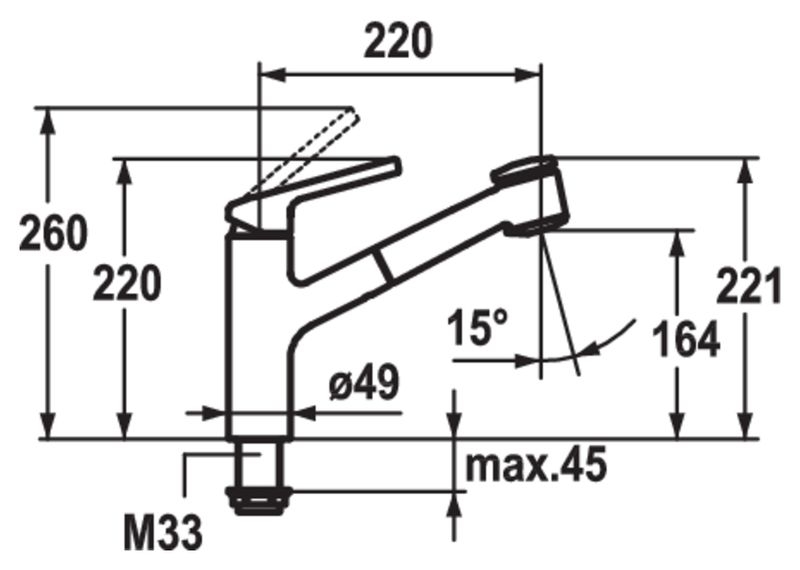 KWC Luna E2, Einhebelmischer chrom