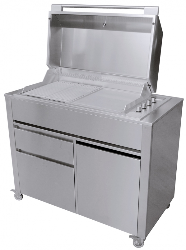 Jokodomus CUN Barbecue-Grill mit Wagen, Edelstahl