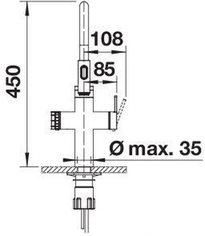 Blanco Choice Icona, Hochdruck Festauslauf, Edelstahl massiv